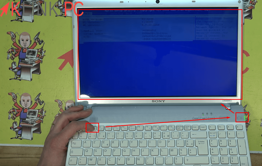 Comment accéder au BIOS et au boot order sur un PC SONY VAIO